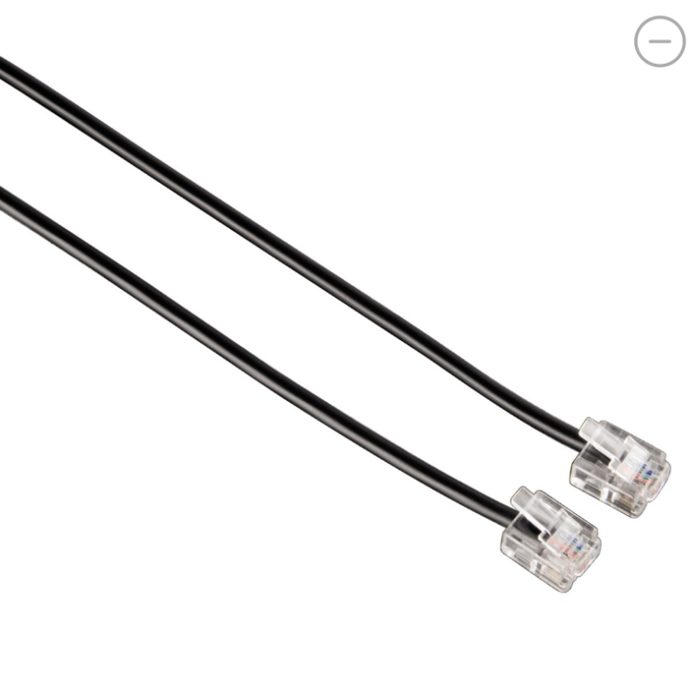 Hama Câble ADSL, RJ11 mâle – RJ11 mâle, Noir, 3,00m – Donnez une 2e vie